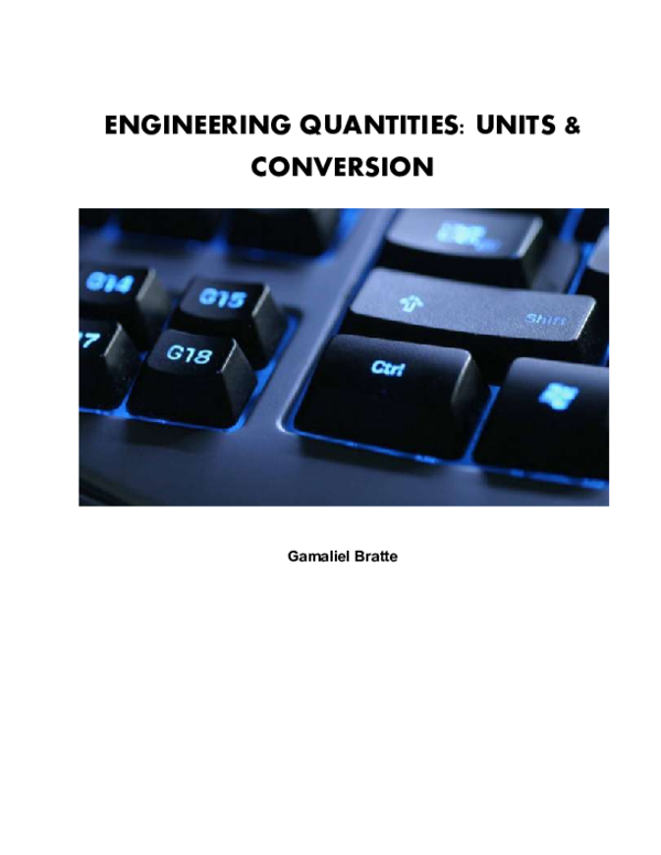 (PDF) Engineering Quantities, Units and Conversion