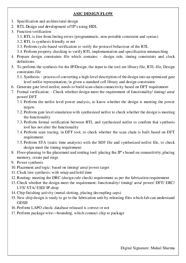 (PDF) ASIC DESIGN FLOW