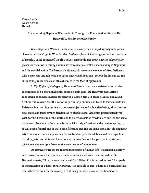 (PDF) Understanding Septimus Warren Smith Through the Framework of ...