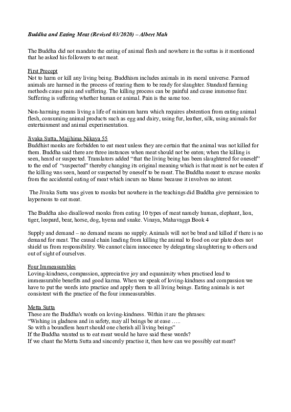 (DOC) Buddha and Eating Meat