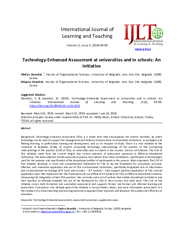 (PDF) Technology-Enhanced Assessment at universities and in schools: An ...