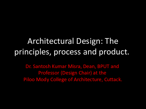 (PPT) Architectural Design Principle, process and product.
