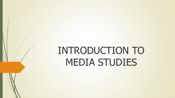 (PDF) INTRODUCTION TO MEDIA STUDIES