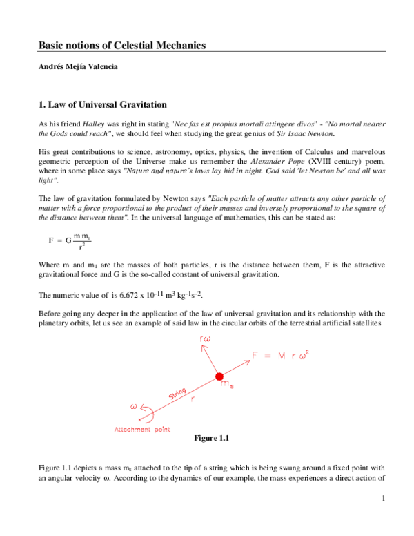(PDF) Fundamentals of Celestial Mechanics