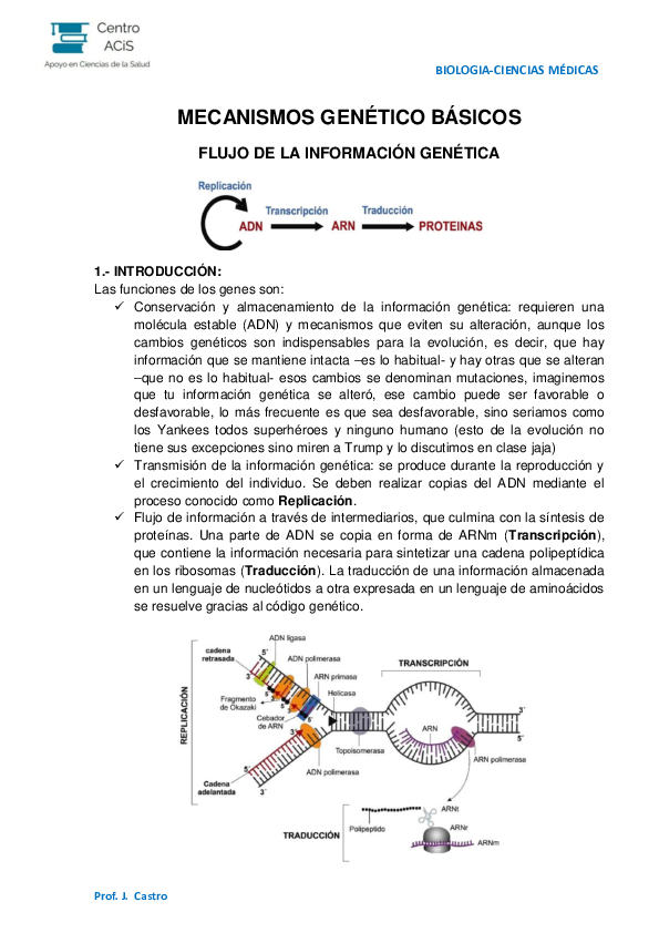 (PDF) MECANISMOS GENÉTICO BÁSICOS