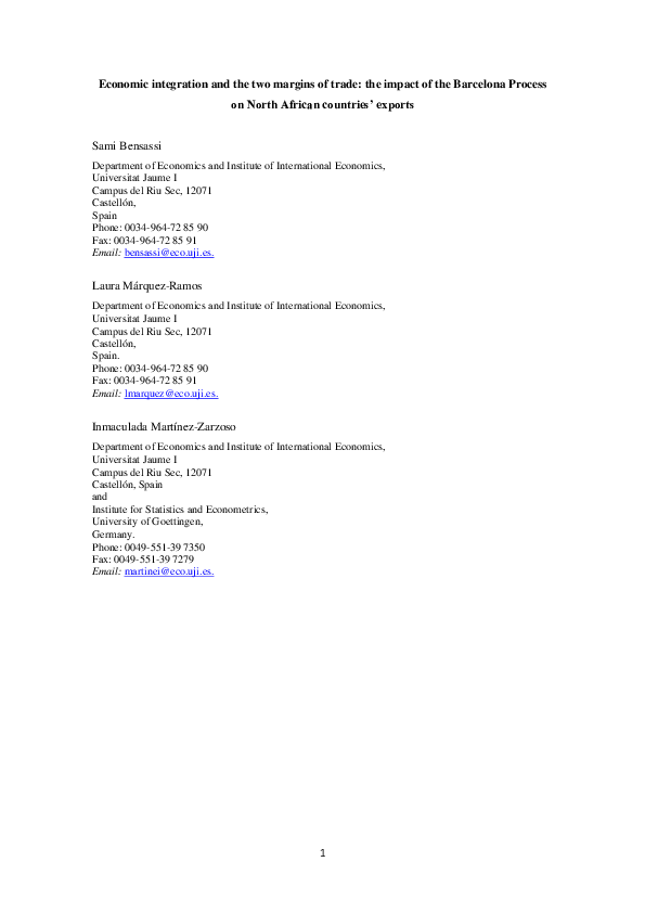 (PDF) Economic integration and the two margins of trade: the impact of ...