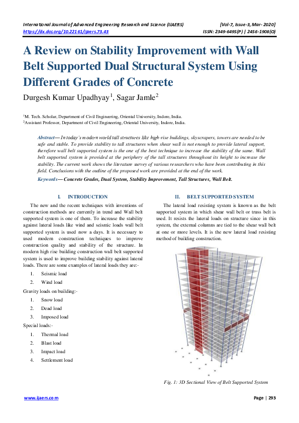 (PDF) A Review on Stability Improvement with Wall Belt Supported Dual ...