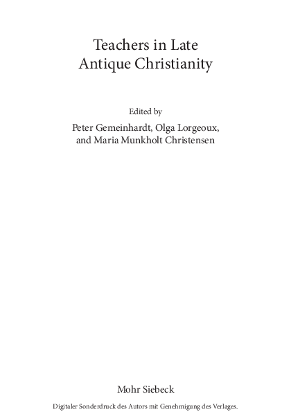 (PDF) Ille intus magister. On Augustineʼs didactic concept of interiority