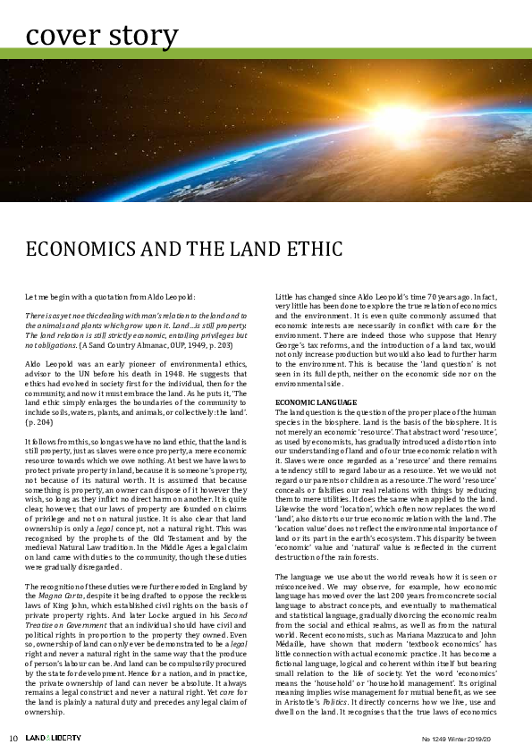 (PDF) Land&Liberty Issue 1249 The Land Ethic