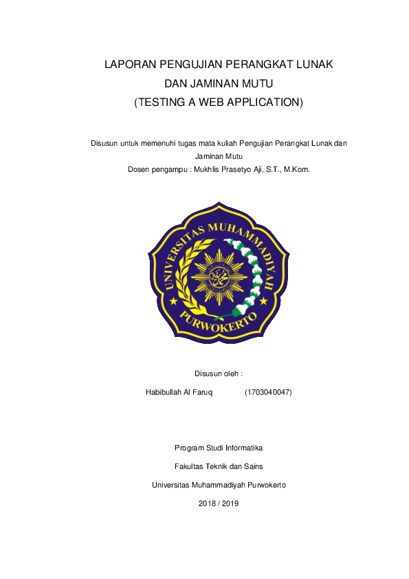 (PDF) Laporan Pengujian atau Testing Web Application (Studi Kasus : KasKus)