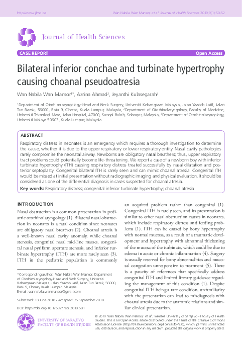 (PDF) Bilateral inferior conchae and turbinate hypertrophy causing ...