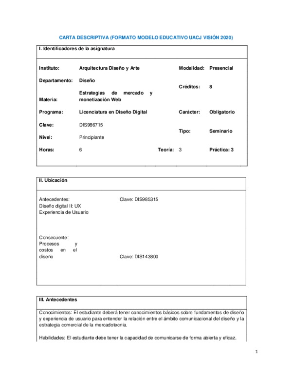 (PDF) CARTA DESCRIPTIVA (FORMATO MODELO EDUCATIVO UACJ VISIÓN 2020 ...