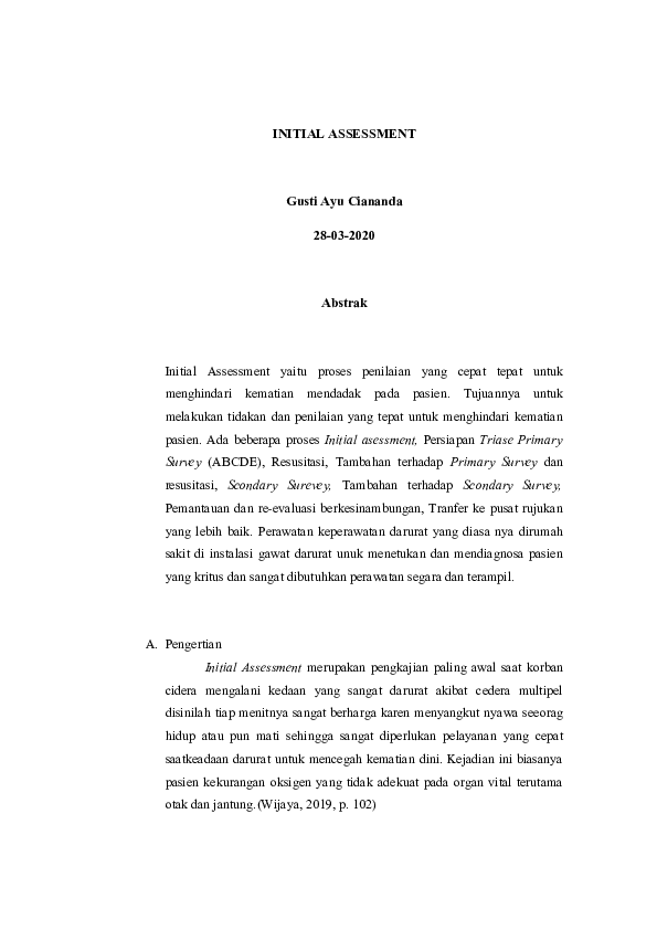 (DOC) INITIAL ASSESSMENT