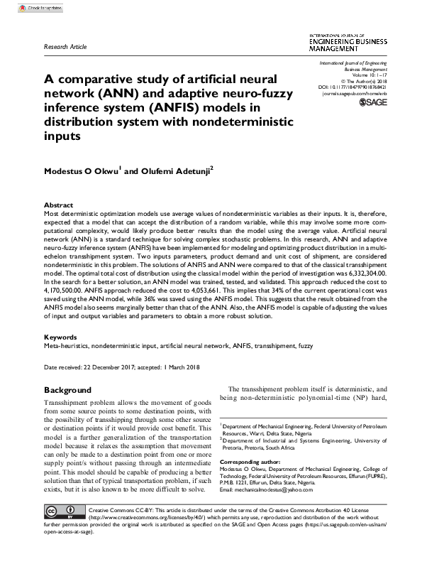 (PDF) A comparative study of artificial neural network (ANN) and adaptive neuro-fuzzy inference ...