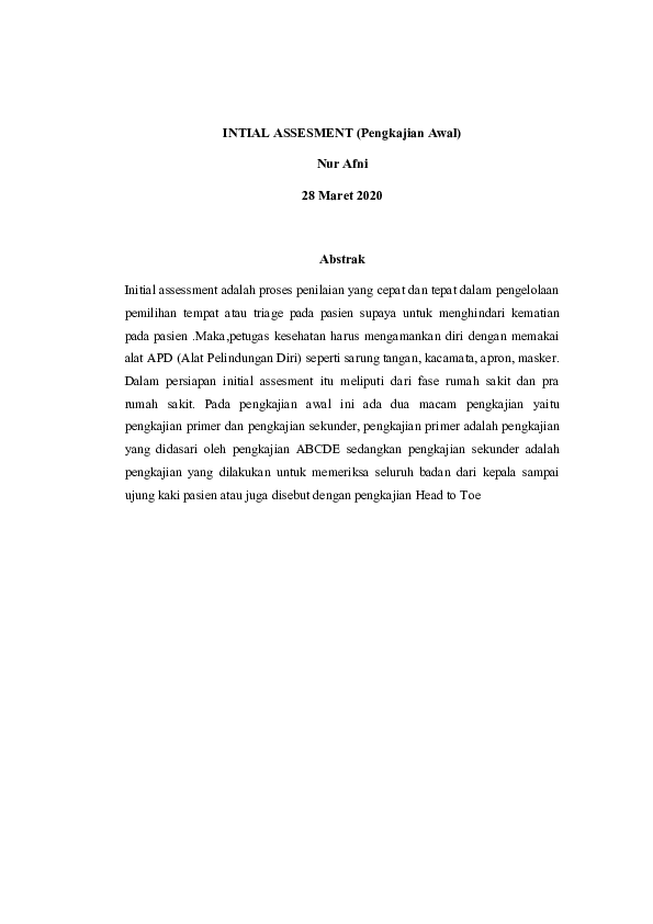 (DOC) Initial assessment