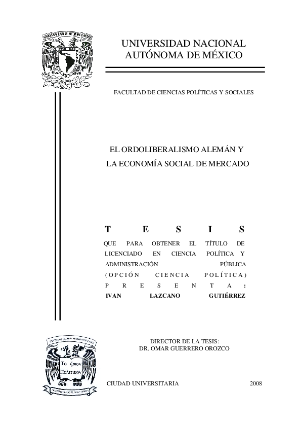 (PDF) El Ordoliberalismo Alemán y la Economía Social de Mercado