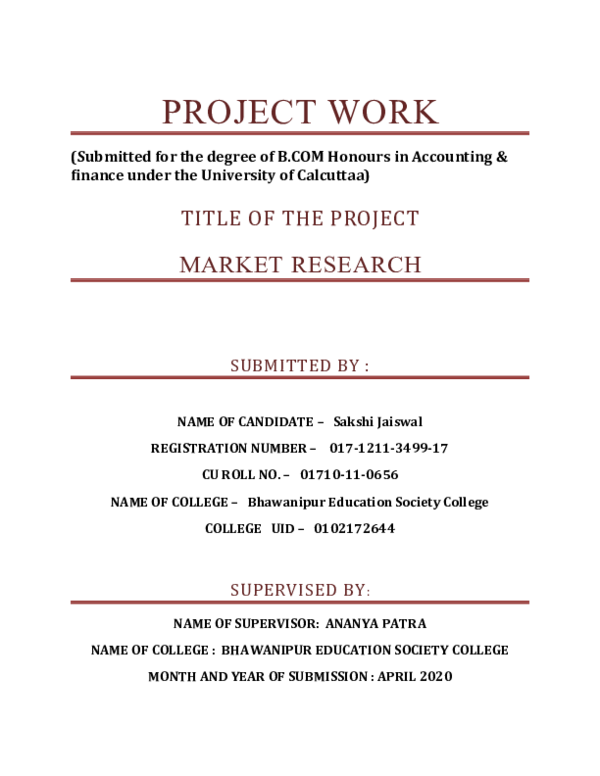 (DOC) Project Work