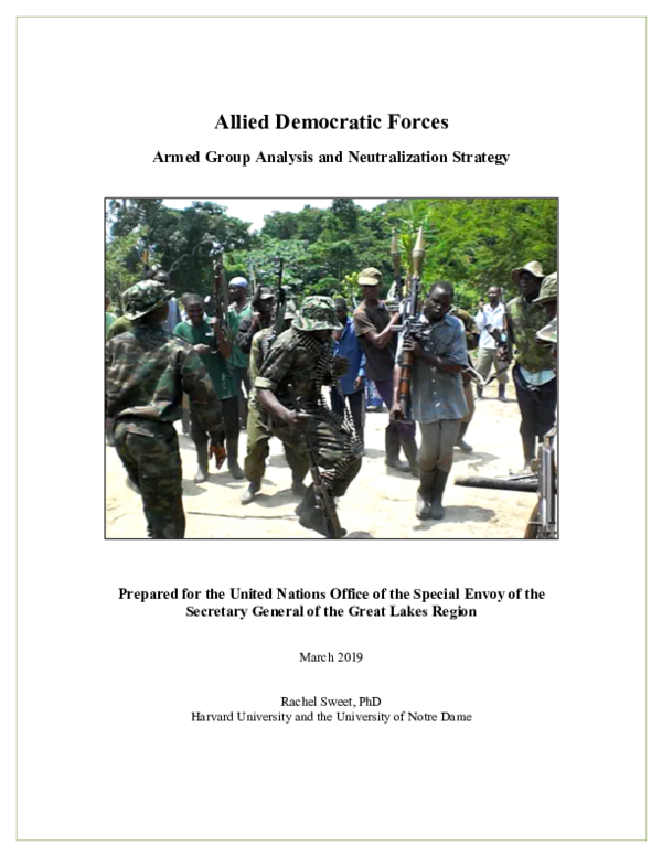 (PDF) Allied Democratic Forces Armed Group Analysis and Neutralization ...