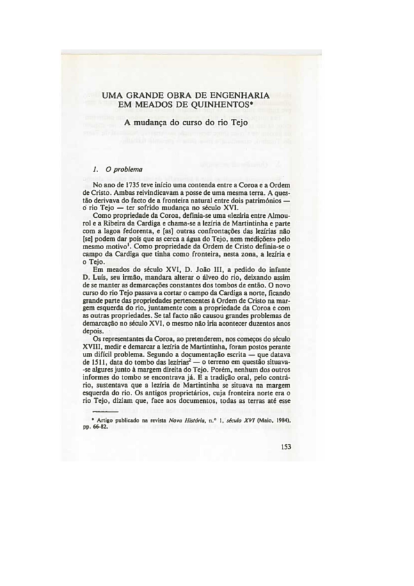 (PDF) Uma grande obra de engenharia em meados de Quinhentos: A mudança ...