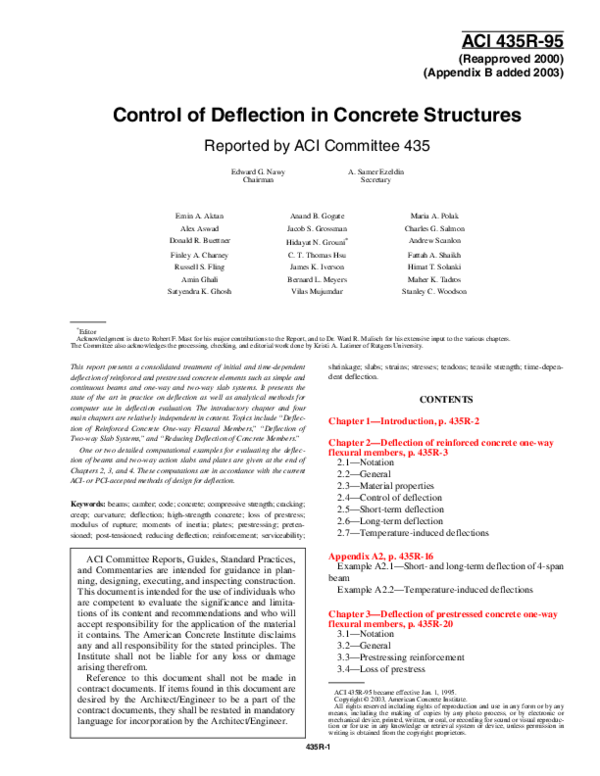 (PDF) Control of Deflection in Concrete Structures ACI 435R-95 ...