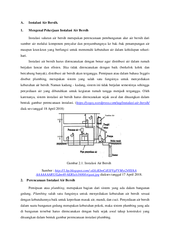 (PDF) A. Instalasi Air Bersih. 1. Mengenal Pekerjaan Instalasi Air Bersih