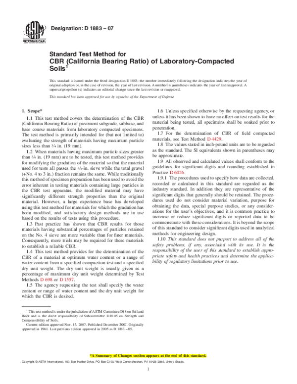 (PDF) Standard Test Method for CBR (California Bearing Ratio) of ...