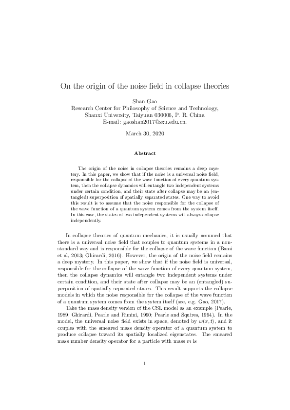 (PDF) What collapses the wave function? | Shan Gao - Academia.edu