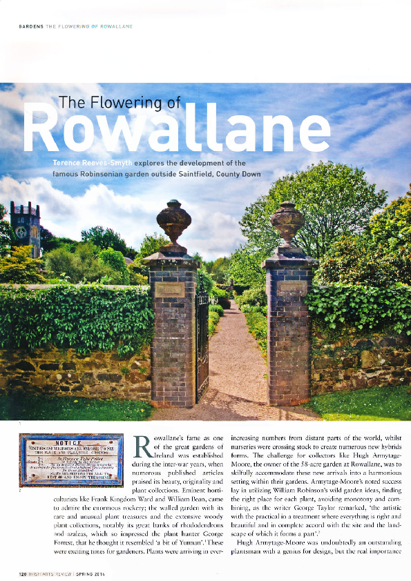 (PDF) THE FLOWERING OF ROWALLANE. THE DEVELOPMENT OF A ROBINSONIAN ...