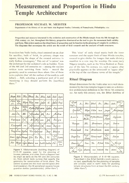 (PDF) Measurement and proportion in Hindu temple architecture