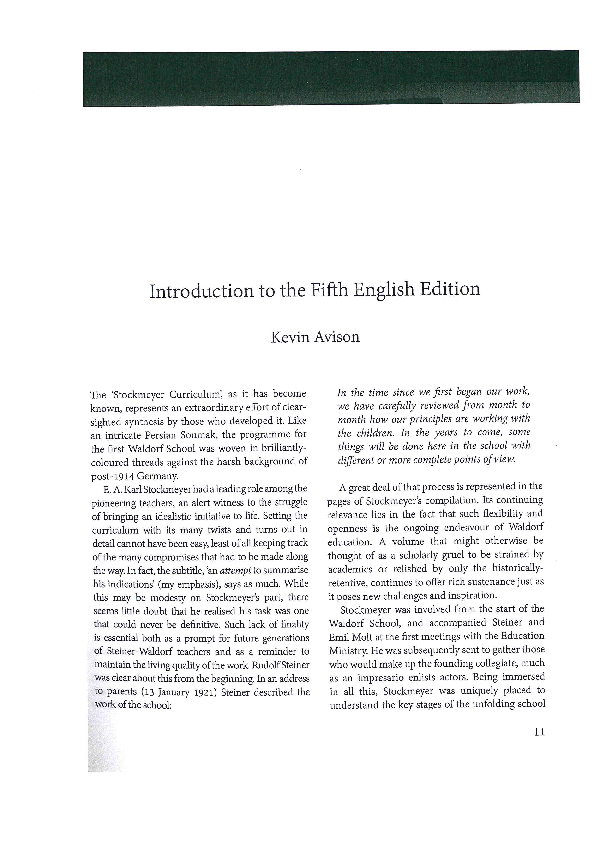 (PDF) Intro to 5th edition of Rudolf Steiner's Curriculum for the ...