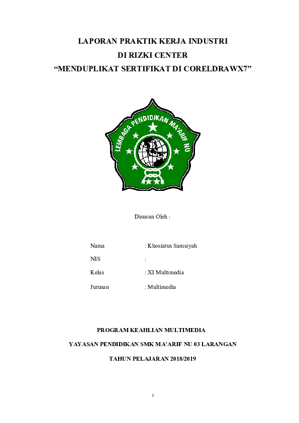 (DOC) LAPORAN PRAKTIK KERJA INDUSTRI