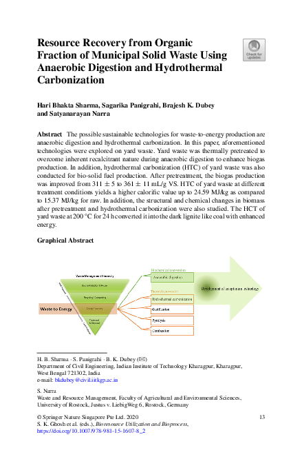 (PDF) Resource Recovery from Organic Fraction of Municipal Solid Waste ...