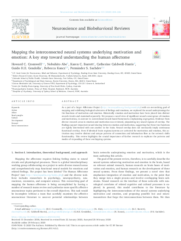 (PDF) Mapping the interconnected neural systems underlying motivation ...