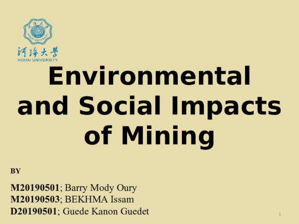 (PPT) Environmental Impacts of Mining