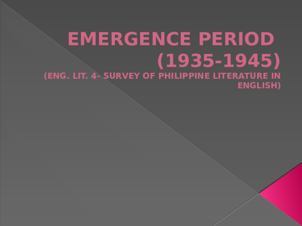 (PPT) EMERGENCE PERIOD (Eng. Lit. 4)