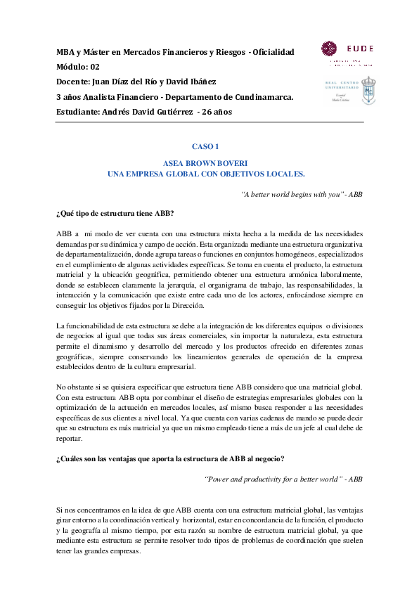 (PDF) CASO 1 ASEA BROWN BOVERI- UNA EMPRESA GLOBAL CON OBJETIVOS LOCALES