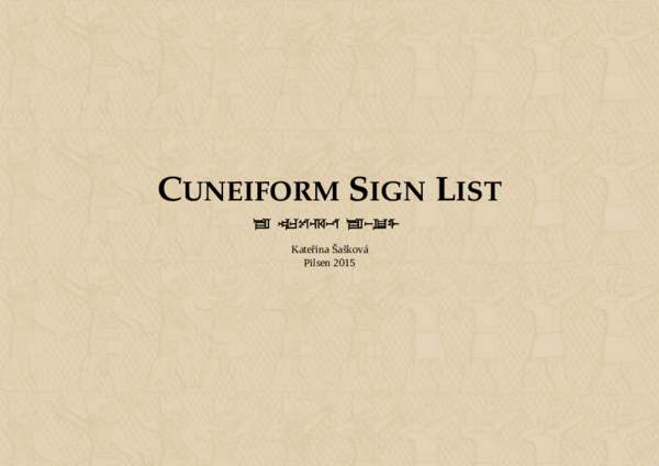 (PDF) Cuneiform Sign List