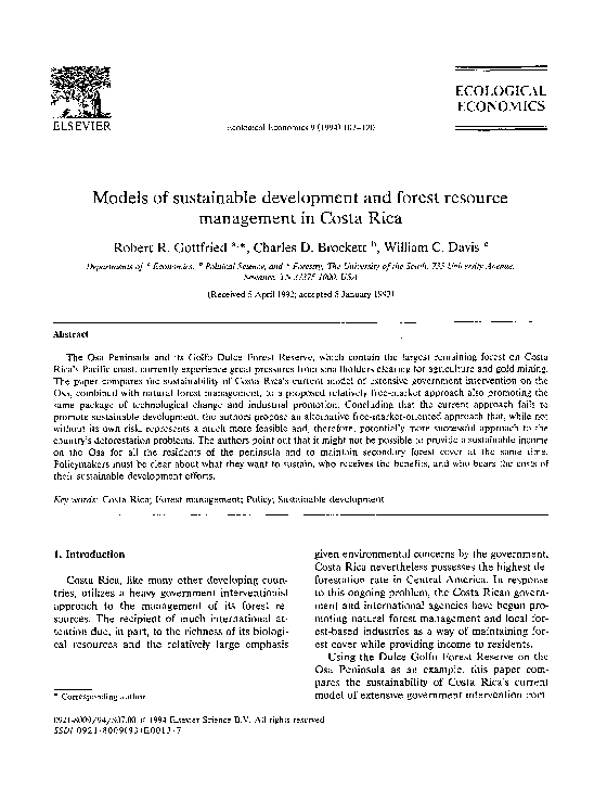 (PDF) Models of sustainable development and forest resource management ...