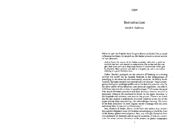 (PDF) David B. Ruderman, “Introduction,” in Preachers of the Italian ...