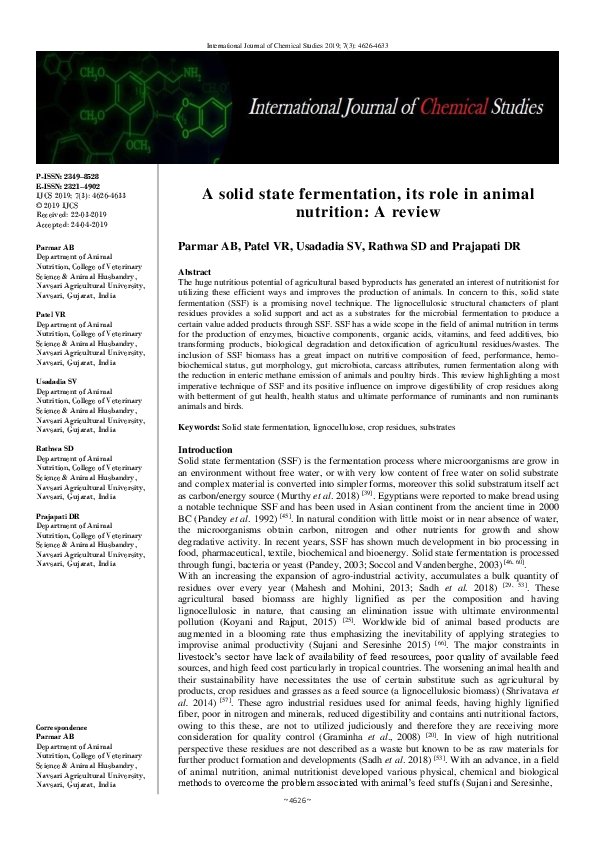 (PDF) A solid state fermentation, its role in animal nutrition: A review