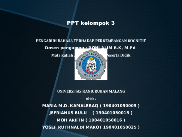 (PPT) Ppt perkembangan peserta didik Kelompok3