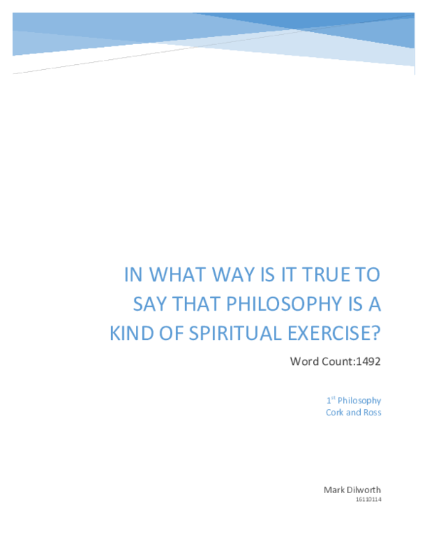 (DOC) Introduction to Philosophy Essay