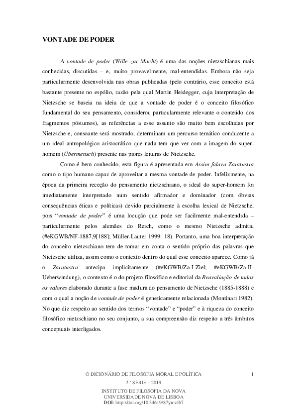 (PDF) Vontade de poder