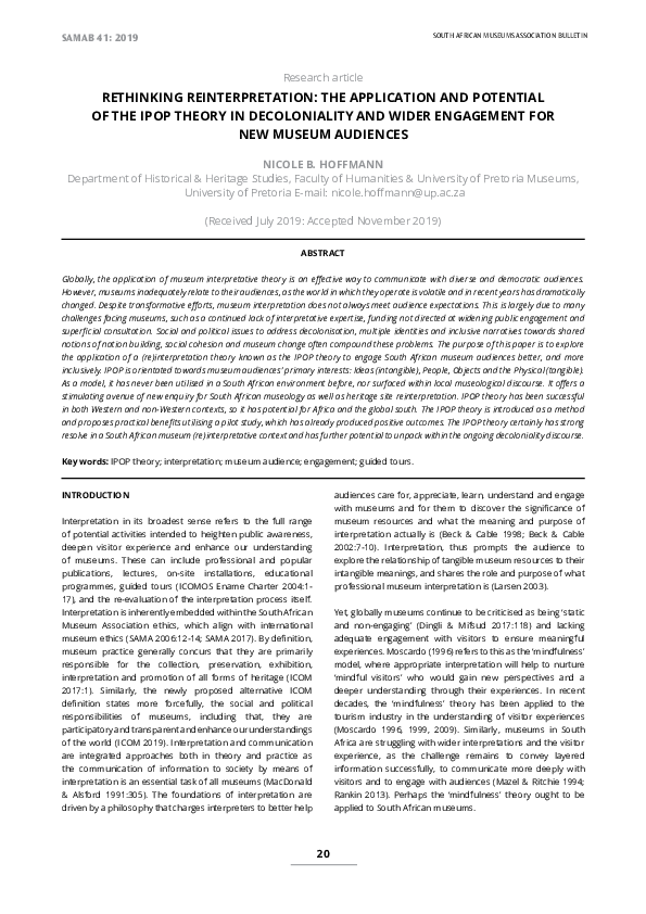 (PDF) RETHINKING REINTERPRETATION: THE APPLICATION AND POTENTIAL OF THE ...