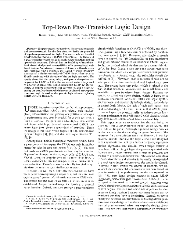 (PDF) Top-down pass-transistor logic design