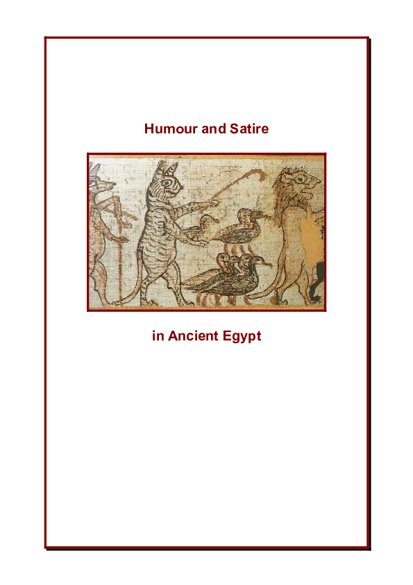 (PDF) Humour and Satire in Ancient Egypt