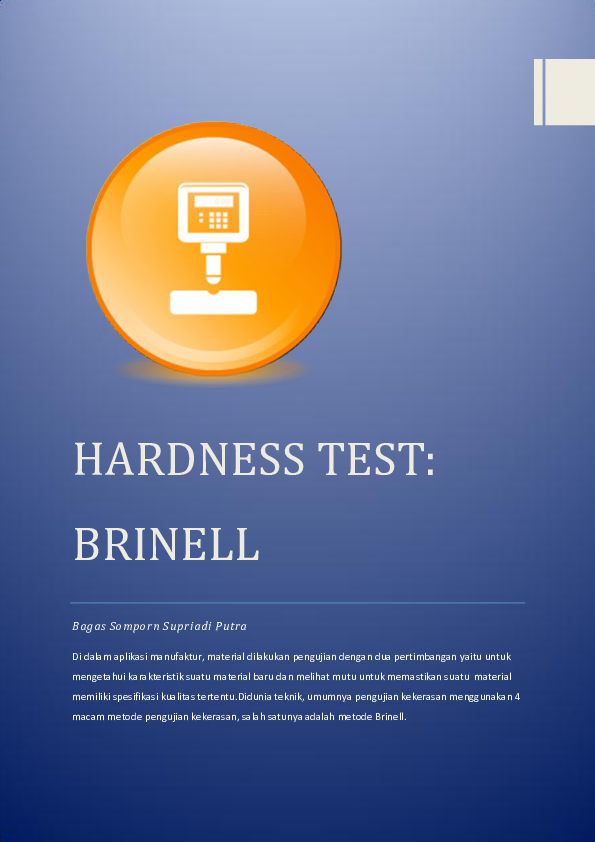 (PDF) HARDNESS TEST: BRINELL METHOD