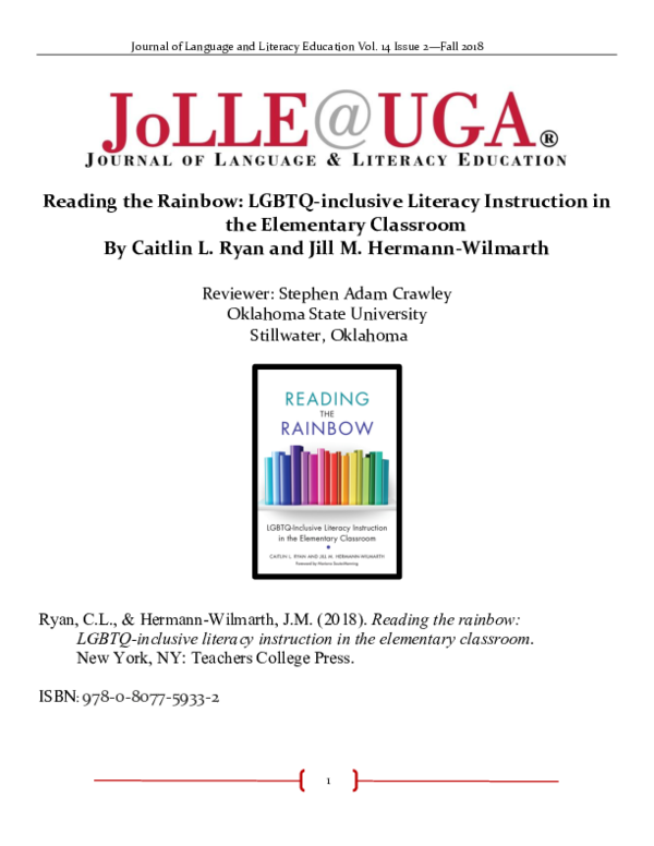 (PDF) Review - Reading the Rainbow: LGBTQ--inclusive Literacy ...