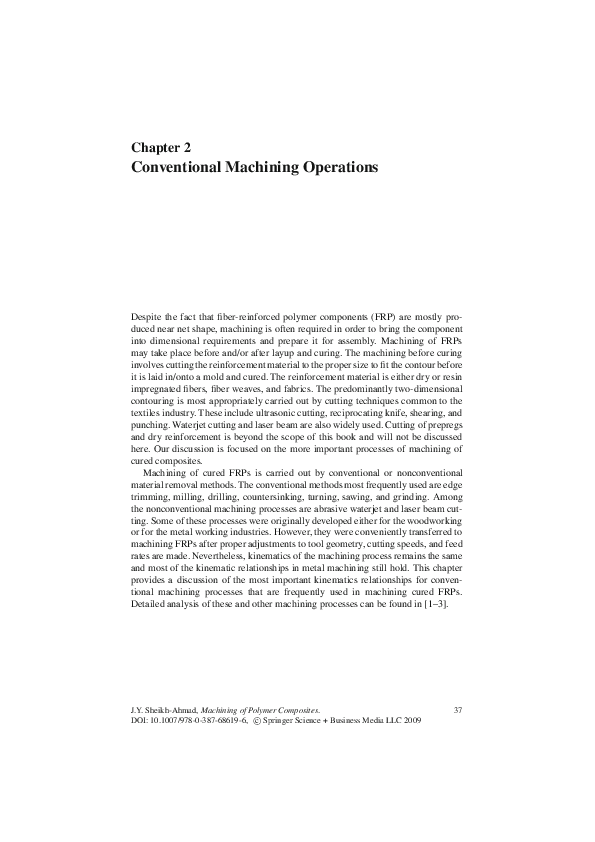 (PDF) Conventional Machining Operations
