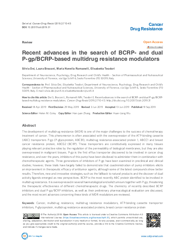 (PDF) Recent advances in the search of BCRP- and dual P-gp/BCRP-based ...